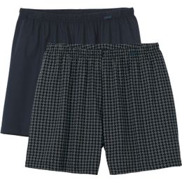 Boxer Calida "Prints Benefit", Herren, Gr. XL (56), 2 Stk., grau, Obermaterial: 100% Baumwolle, unifarben, weit, Unterhosen, mit weichem Bund