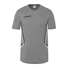 Trainingsshirt Uhlsport "Trainings-T-Shirt Equipe 29 Kids", M&auml;dchen, Gr. 116, grau (steingrau, wei&szlig;, schwarz), Obermaterial: 100% Polyester Pol. recyc.., Shirts