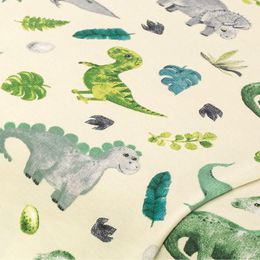 buttinette Baumwoll-Jersey "Dino" mit Elasthan, natur-color