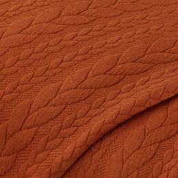 buttinette Jacquard-Jersey "Zopf" in 3D-Optik, terra