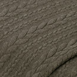buttinette Jacquard-Jersey "Zopf" in 3D-Optik, grau