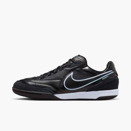 Fu&szlig;ballschuh Nike "TIEMPO STREETGATO", Herren, Gr. 40,5, schwarz, obsidian, ice blau, Leder, Synthetik, Schuhe Fu&szlig;ballschuh, f&uuml;r Hart- und Hallenpl&auml;tze sowie Stra&szlig;e, mit Gummilaufsohle