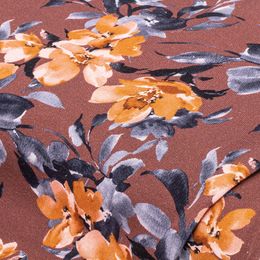 buttinette Sweat / French Terry "Flowers", mauve