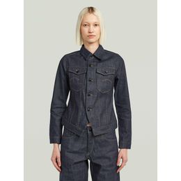 G-Star Raw Jeansjacke G-STAR "Pitched Hem Slim Selvedge Jacke", Damen, Gr. S, raw denim, Obermaterial: 100% Baumwolle, Jacken Jeansjacke