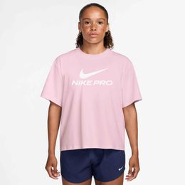 Kurzarmshirt Nike "W NP DF 365 SS LOOSE TOP", Damen, Gr. M, pink foam, wei&szlig;, Obermaterial: 87% Polyester, 13% Elasthan, normal, Rundhals, Shirts, lockere Passform, Kurzarm, Rundhalsausschnitt, ohne Verschluss