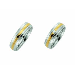 Adelia&acute;s Partnerring ADELIA&acute;S "Damen Edelstahl Freundschaftsring mit Zirkonia" Gr. 50, silber, Fingerringe, Damen, 50,mit Zirkonia, Edelstahl, mit Zirkonia Edelstahlschmuck f&uuml;r Damen