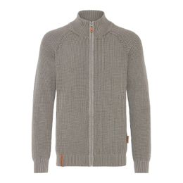 Strickjacke INDICODE "Strickjacke IDRockly", Herren, Gr. L, grau (iron), Obermaterial: 100% Baumwolle CO., Strickjacken Strickjacke