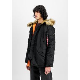 Winterjacke Alpha Industries "N-3B VF 59 Vintage Fit", Herren, Gr. L, schwarz, Obermaterial: 100% Nylon. Futter: 100% Nylon. F&uuml;llung: 100% Polyester, Jacken Winterjacke