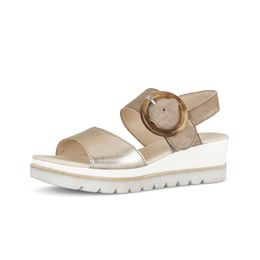 Plateausandaletten Gabor "Plateau Sandale", Damen, Gr. 37,5, beige, Schuhe