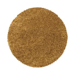Ayyildiz Hochflorteppich Sydney Goldfarben &Oslash; ca. 200cm