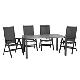 Acamp Gartengarnitur Uran 5-Teilig Metall/Textil/Holzwerkstoff
