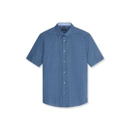 Kurzarmhemd OLYMP "OLYMP Casual, regular fit, Kent", Herren, Gr. L, Normaler Arm, blau (marine), 100% Baumwolle, Hemden