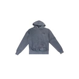 Kapuzensweatshirt DROPSIZE "Dropsize HEAVY OVERSIZE MIRRORED LOGO HOODIE", Herren, Gr. L, acid grau, 70% Baumwolle, 30% Polyester, bedruckt, Sweatshirts