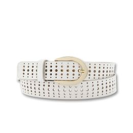 Bernd G&ouml;tz Lederg&uuml;rtel BERND G&Ouml;TZ "Lederg&uuml;rtel mit raffinierter Lochung f&uuml;r topmodische Styles", Damen, Gr. 100, creme, Rindsleder, G&uuml;rtel Lederg&uuml;rtel