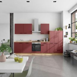 Nobilia K&uuml;chenblock Easytouch Low m. Ger&auml;ten Dunkelrot