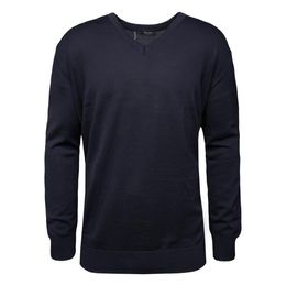 Strickpullover Maerz Muenchen "Maerz Muenchen 490490 Strickpullover Herren Bekleidung", Herren, Gr. 64, dunkelblau, 100% Wolle, V-Ausschnitt, Pullover Strickpullover