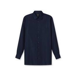 Businesshemd OLYMP "OLYMP Luxor, comfort fit - big, Kent", Herren, Gr. 49, Normaler Arm, kobalt, 100% Baumwolle, Hemden