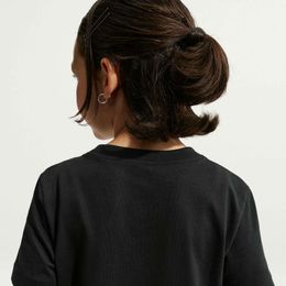 T-Shirt Nike Sportswear "K NSW TEE AIR", M&auml;dchen, Gr. L, schwarz, wei&szlig;, Obermaterial: 100% Baumwolle, normal, Rundhals, Shirts T-Shirt, f&uuml;r Jugendliche und Kinder, sportlicher Stil, Rundhalsausschnitt