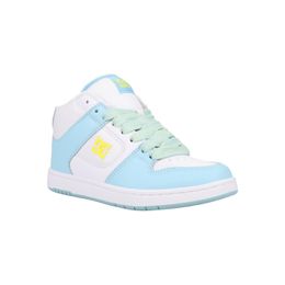 Sneaker DC Shoes "Manteca 4 Mid", Damen, Gr. 7(38), gelb (blau, gelb, wei&szlig;), Obermaterial:59.27% Leder, 40.73% Synthetikmaterial;, Schuhe Sneaker