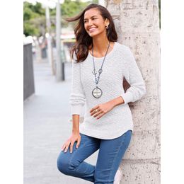 Strickpullover Casual Looks "Pullover", Damen, Gr. 40, beige (ecru), 65% Polyester, 35% Baumwolle, unifarben, Pullover Strickpullover
