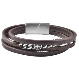 Adelia&acute;s Edelstahlarmband ADELIA&acute;S "Unisex Armband aus Edelstahl" Gr. 19, braun silber, Armb&auml;nder, Herren, 19, Edelstahl, Edelstahlarmband
