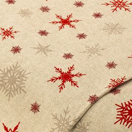 buttinette Dekostoff "Schneeflocken&ldquo;, natur/rot