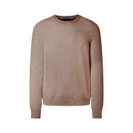 Strickpullover Maerz Muenchen "Maerz Muenchen 449500 Strickpullover Herren Bekleidung", Herren, Gr. 50, beige, 100% Wolle, Rundhals, Pullover Strickpullover