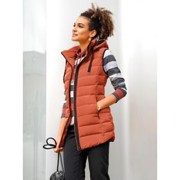 Steppweste Casual Looks, Damen, Gr. 50, rot (rostrot), 100% Polyester, unifarben, Westen Steppweste