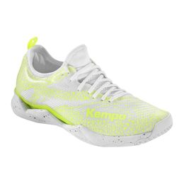 Hallenschuh Kempa "Hallen-Sport-Schuhe Wing Lite 2.0 W", Herren, Gr. 10, wei&szlig; (wei&szlig;, fluo gelb), Obermaterial: 100% Textilmaterial TEXMAT., Schuhe Hallenschuh