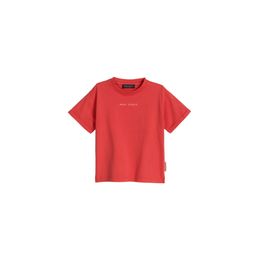 Marc O'Polo T-Shirt MARC O'POLO "mit R&uuml;ckenprint", Jungen, Gr. 104/110, rot, Obermaterial: 100% Baumwolle, unifarben, regular fit, Umschlagbund, Shirts T-Shirt
