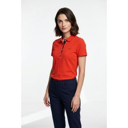 Poloshirt Gant "SLIM CONTRAST COLOR", Damen, Gr. M, perfect rot, Single Jersey, Obermaterial: 97% Baumwolle, 3% Elasthan, slim fit normal, Rundhals, eingesetzt gerader Abschluss, Shirts, Slim fit mit Polokragen