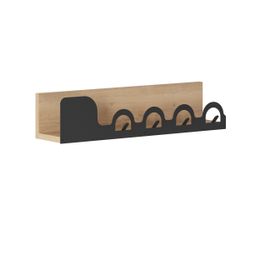 Wandgarderobe Liora ca. 63x14x14 cm Eiche dunkel