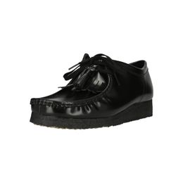 Schn&uuml;rschuh Clarks "Wallabee", Herren, Gr. 40, schwarz, Leder, Schuhe Schn&uuml;rschuh, mit dekorativen Quasten