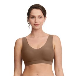 Bustier Chantelle "SOFTSTRETCH", Damen, Gr. M/L, N-Gr, cocoa, Obermaterial: 80% Polyamid, 20% Elasthan, BHs Bustier, V-Ausschnitt