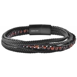 Adelia&acute;s Edelstahlarmband ADELIA&acute;S "Unisex Armband aus Edelstahl mit Tigerauge" Gr. 19, schwarz (braun schwarz), Armb&auml;nder, Damen, 19, Edelstahl, Edelstahlarmband