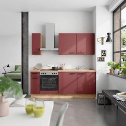 Nobilia K&uuml;chenblock Easytouch Low m. Ger&auml;ten Dunkelrot