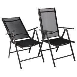 Gartenstuhl-Set 2er-Set Anthrazit mit Relaxfunktion