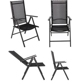Gartenstuhl-Set 4er-Set Anthrazit mit Relaxfunktion