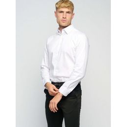Langarmhemd TEESHOPPEN "TEESHOPPEN Shirt The Original", Herren, Gr. L, Normalgr&ouml;&szlig;en, wei&szlig;, Obermaterial: 62% Baumwolle, 34% Polyester, 4% Elasthan, Hemden
