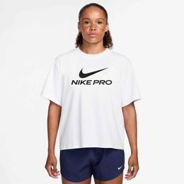 Kurzarmshirt Nike "W NP DF 365 SS LOOSE TOP", Damen, Gr. L, wei&szlig;, schwarz, Obermaterial: 87% Polyester, 13% Elasthan, normal, Rundhals, Shirts, lockere Passform, Kurzarm, Rundhalsausschnitt, ohne Verschluss