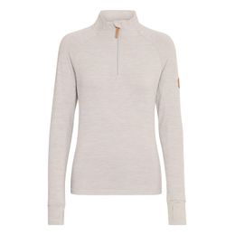 Longpullover North Bend "Sweatshirt NBKabea W", Damen, Gr. 38, grau (light grau melange), Obermaterial: 92% Polyester PES. 8% Elasthan EL., Shirts Longpullover