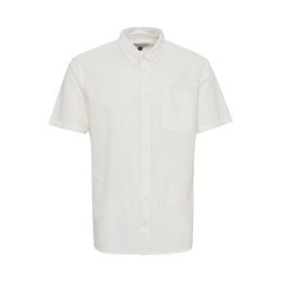 Kurzarmhemd Blend "Kurzarmhemd BHShirt", Herren, Gr. L, N-Gr, wei&szlig; (snow wei&szlig;), Obermaterial: 70% Baumwolle CO. 30% Leinen LI., Hemden