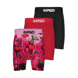 Boxershorts PSD "3 PACK - CHERRY DRIP Herren", Herren, Gr. L, bunt (multi), 90% POLYESTER, 10% ELASTHAN, Unterhosen