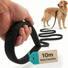 HUND IST K&Ouml;NIG 10m Schleppleine Hund - Schleppleine 10m f&uuml;r Hunde mit gepolsterter Handschlaufe