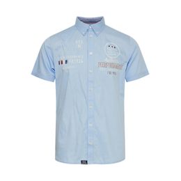 Kurzarmhemd FQ1924 "Kurzarmhemd FQRontus", Herren, Gr. S, N-Gr, blau (chambray blau), Obermaterial: 100% Baumwolle CO., Hemden