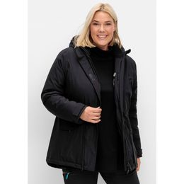 Funktionsjacke sheego, Damen, Gr. 40, schwarz, 94% Polyester, 6% Elasthan, Wattierung:100% Polyester, unifarben, Jacken Funktionsjacke