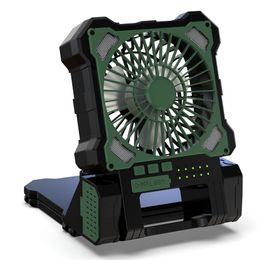 toom Camping-Ventilator gr&uuml;n Doppel-Solarpanel, LED-Licht 17 x 23 cm