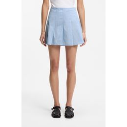 Minirock HUGO BLUE "Renona", Damen, Gr. 44, open miscellaneous 994, Popeline, Obermaterial: 100% Baumwolle, gestreift, regular fit mini, R&ouml;cke Minirock, aus Baumwoll-Popeline, Plissee-Falten