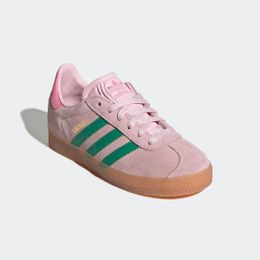 Sneaker adidas originals "GAZELLE KIDS", M&auml;dchen, Gr. 33, clpink, cougrn, blipnk, Leder, Synthetik, Schuhe Sneaker, f&uuml;r Kinder
