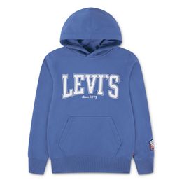 Kapuzensweatshirt LEVI'S KIDS "LVB THE GREAT HIGHWAY HOOD", Jungen, Gr. 14 (164), blau (star sapphire), Sweatware, Obermaterial: 60% Baumwolle, 40% Polyester, bedruckt, normal, B&uuml;ndchen, Sweatshirts, mit kleinem &Auml;rmelbadge